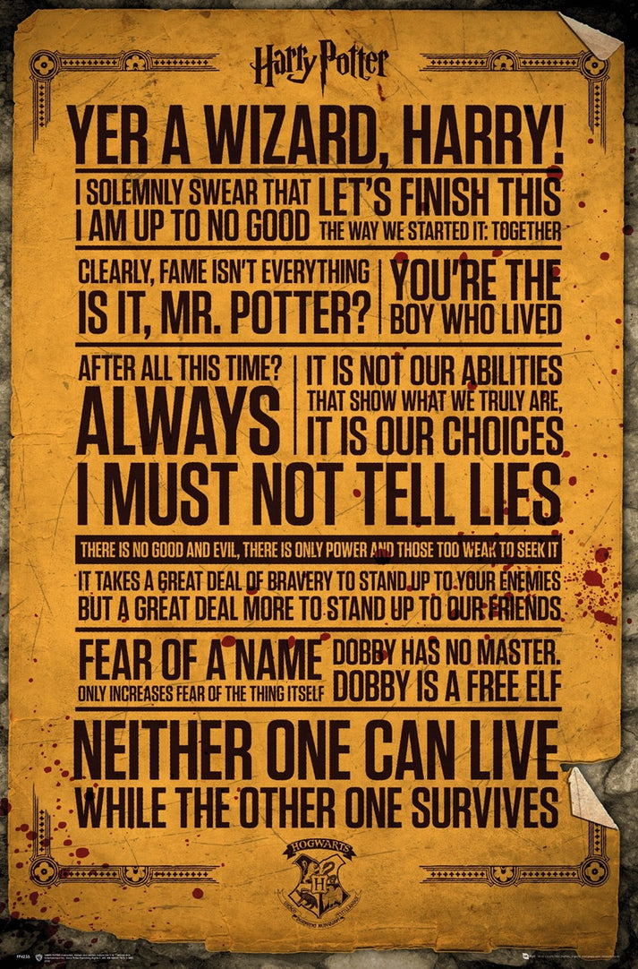 Harry Potter posters - Harry Potter Quotes poster FP4235 – Panic Posters
