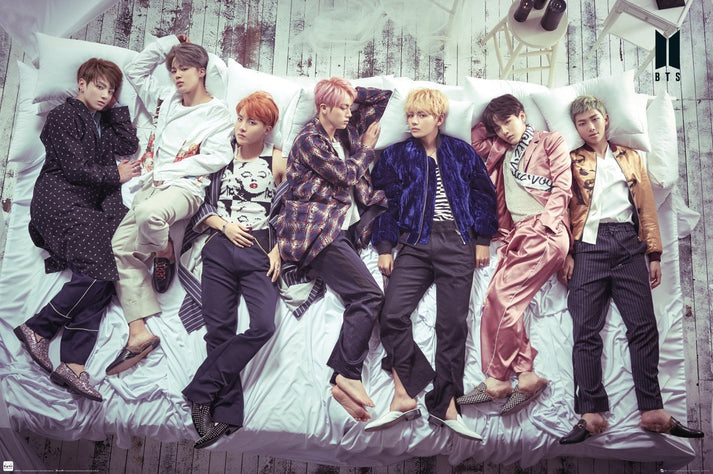 BTS K-Pop posters - BTS Group Bed poster LP2140 – Panic Posters